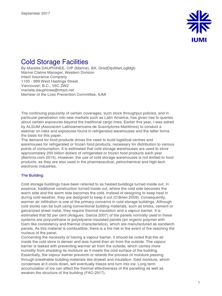 Cold Storage Facilities 59ae7e137bfed PDF | PDF | Refrigeration | Ice
