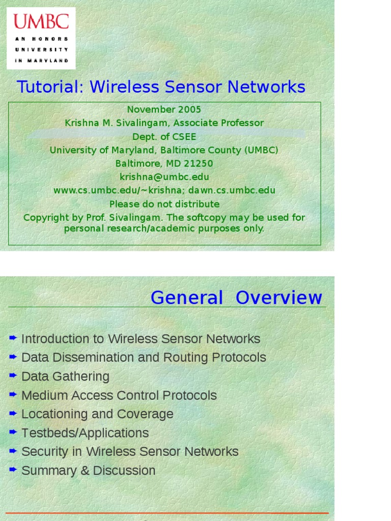 Tutorial: Wireless Sensor Networks | PDF | Wireless Sensor Network ...