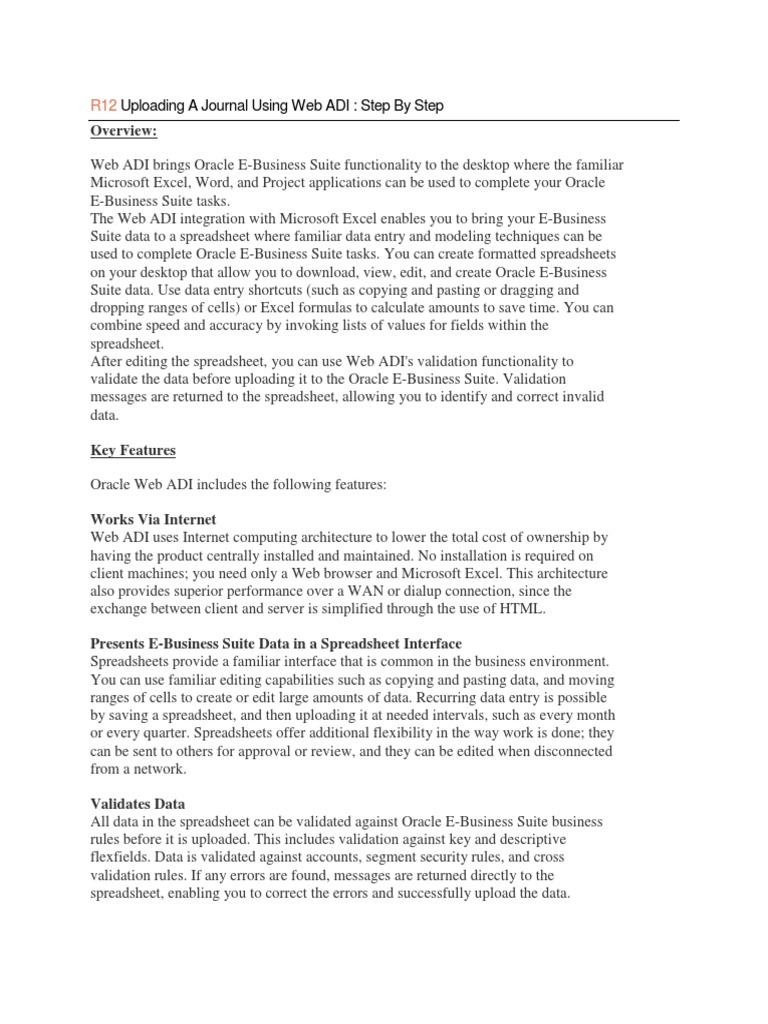 Web ADI | PDF | Microsoft Excel | Spreadsheet