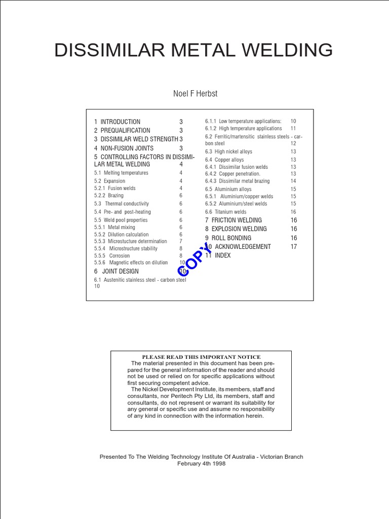 Dissimilar Metal Weldingv2 HERBST PDF | PDF | Thermal Expansion | Welding
