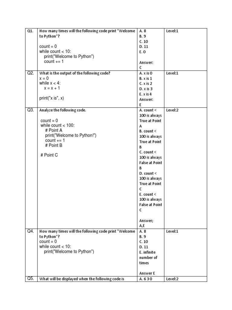 MCQ Loop | PDF | Control Flow | Computer Engineering