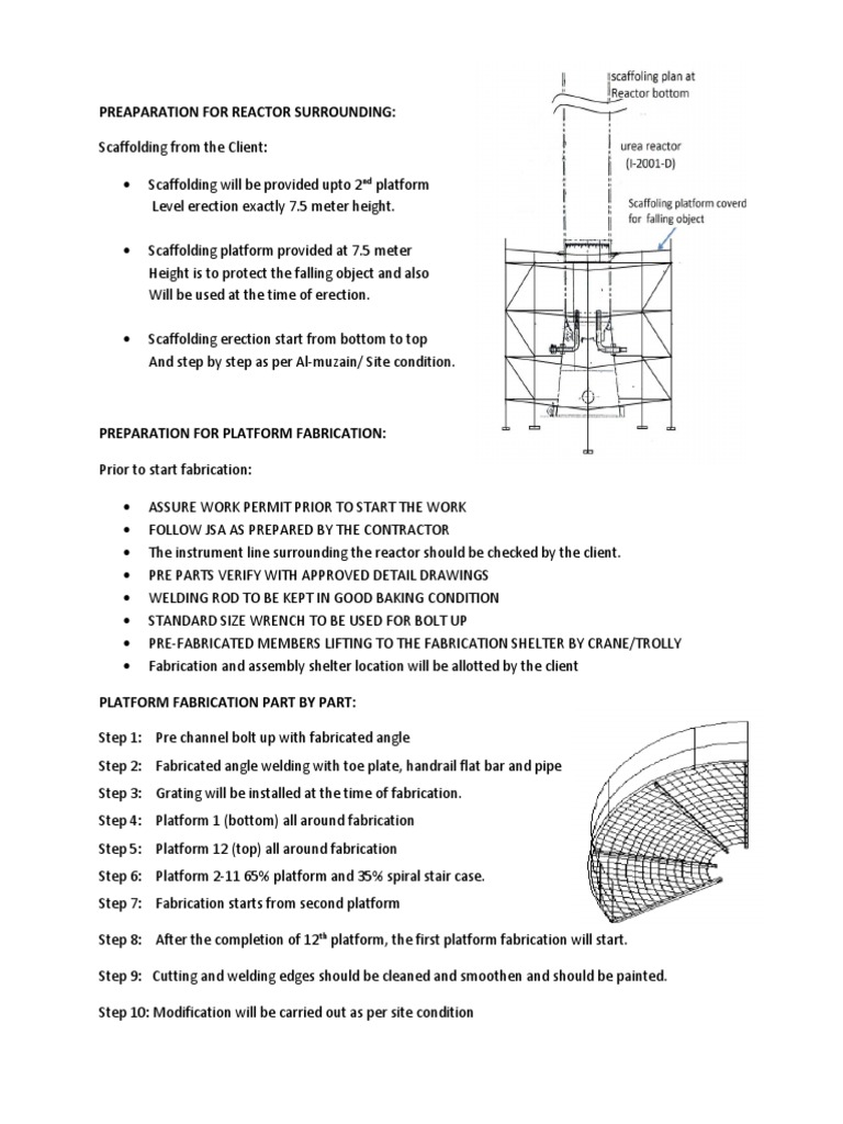Preparation For Platform Fabrication | PDF | Crane (Machine) | Scaffolding