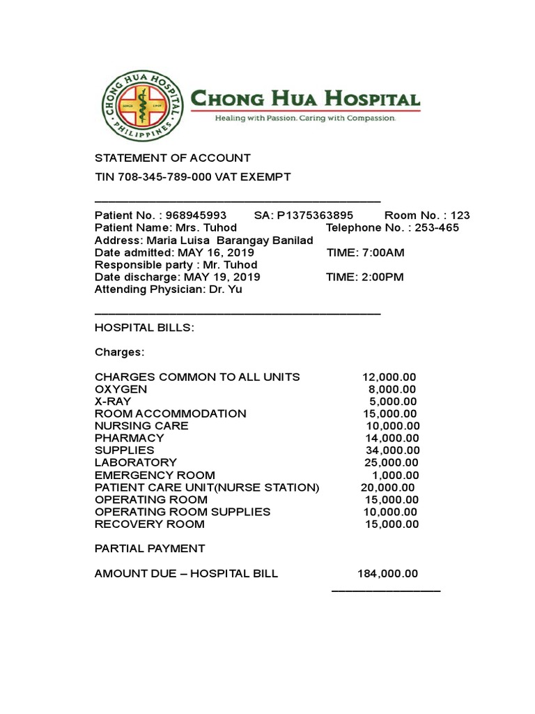 04 Hospital Bill | PDF