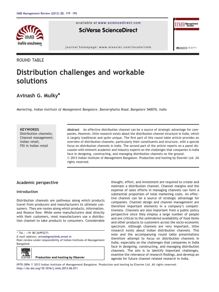 Distribution Challenges and Workable Solutions PDF | PDF | Retail ...