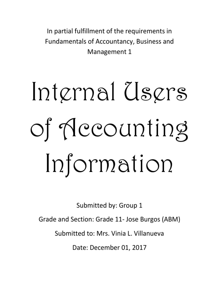 Internal Users of Accounting Information | Download Free PDF ...
