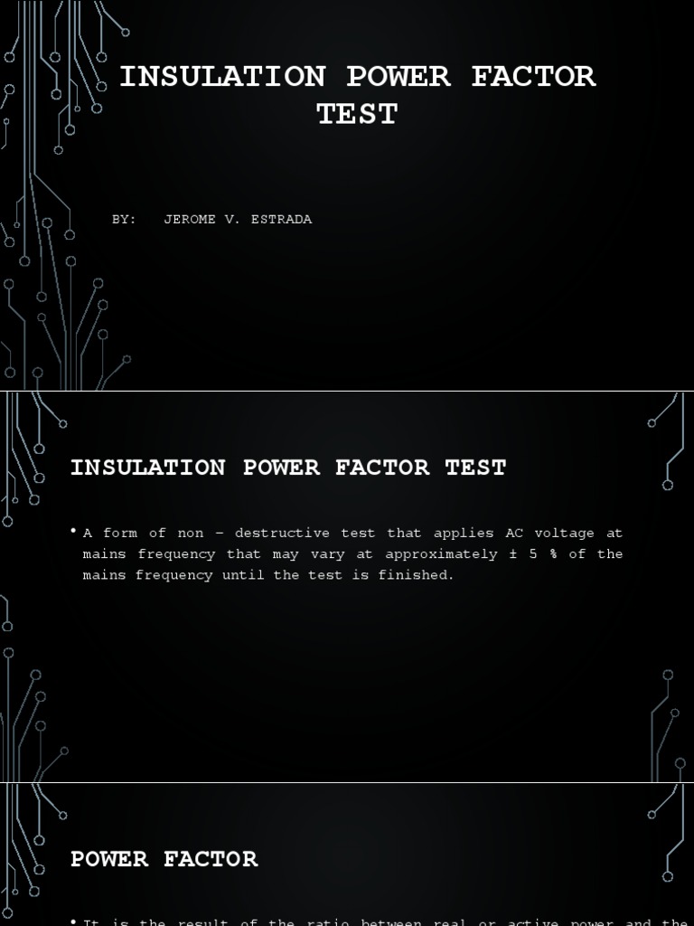 Notes On Insulation Power Factor Test | PDF | Transformer | Insulator ...