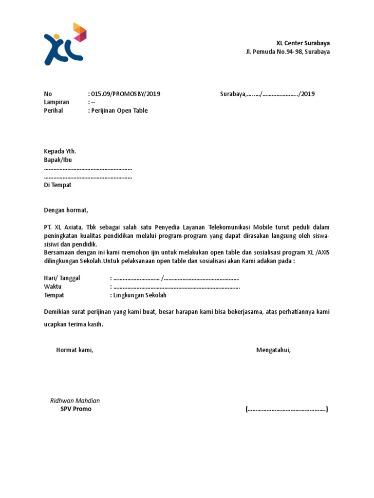 Contoh Surat Permohonan Membuka Booth - SoniacelWarner