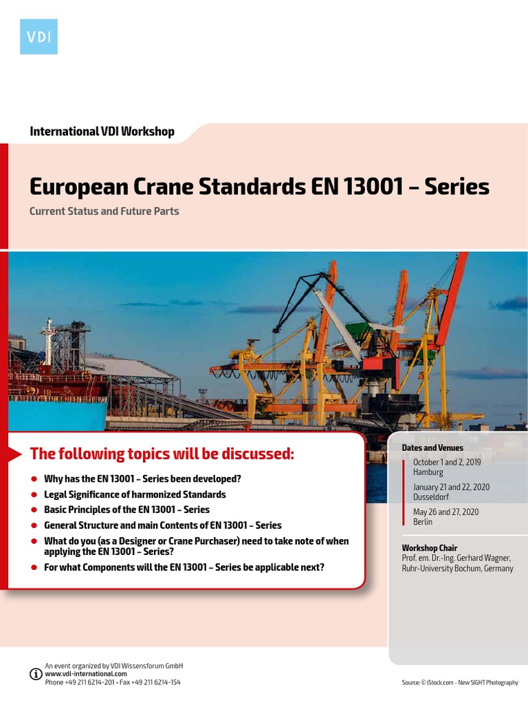 European Crane Standards EN 13001 - Series: The Following Topics Will ...