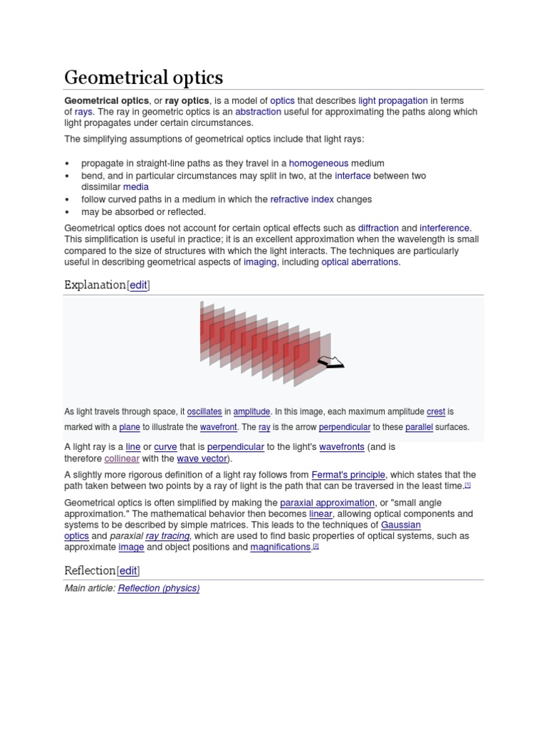 Geometrical Optics: Light Propagation and Reflection | PDF | Optics ...