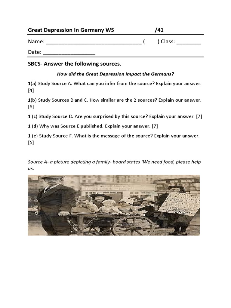 Great Depression in Germany WS | PDF | Politics | History