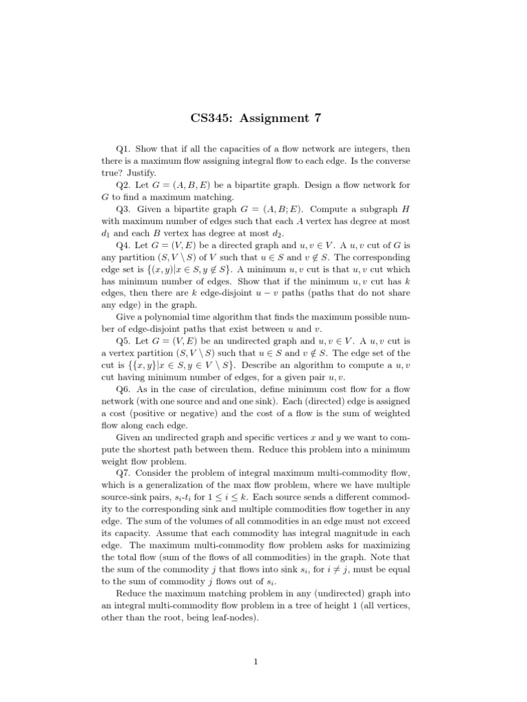 CS345: Assignment 7 | PDF | Mathematical Relations | Discrete Mathematics