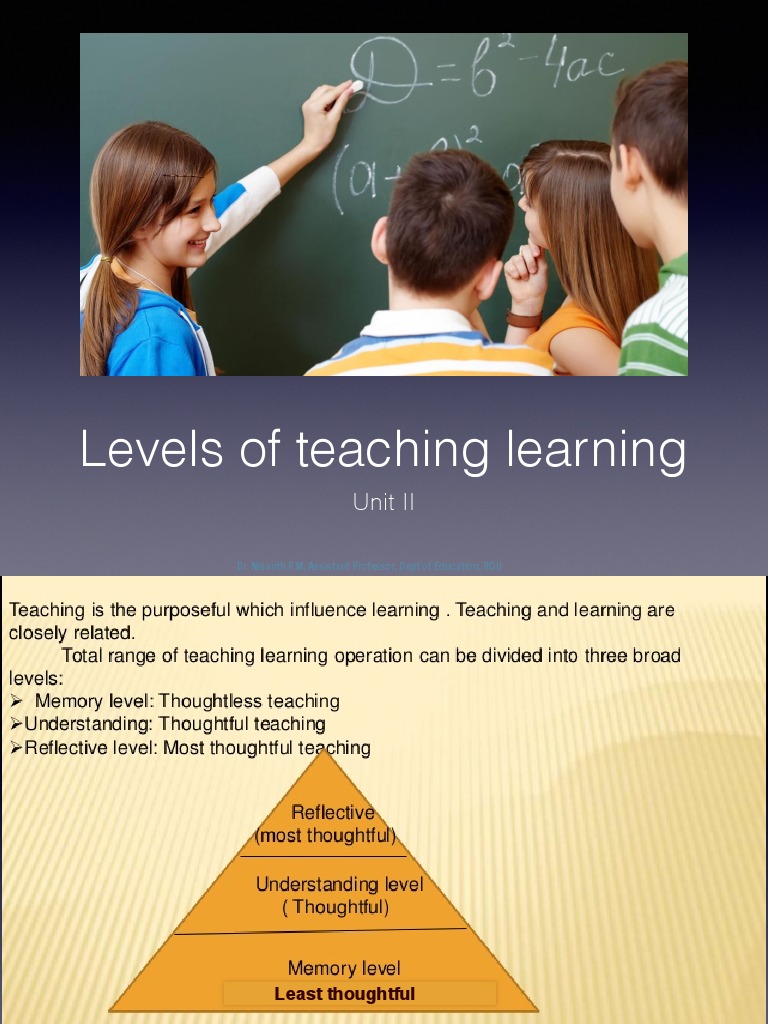 Levels of Teaching Learning | PDF | Memory | Learning