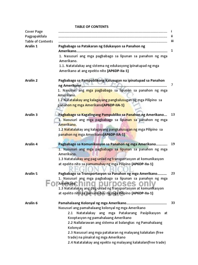 Q2 Table of Cont | PDF