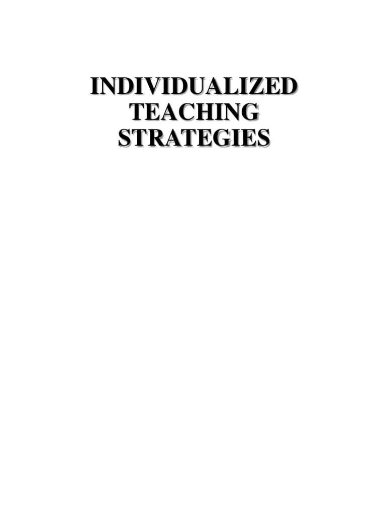 Individualized Teaching Strategies | PDF