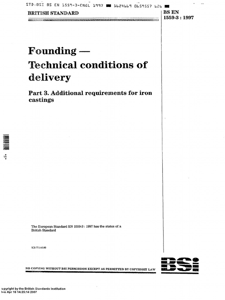 BS en 1559-3 1997 | PDF