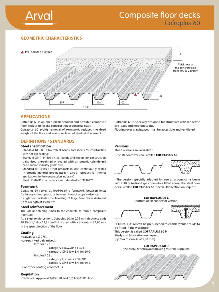 AM CFD Cofraplus60 | PDF | Deck (Ship) | Sheet Metal