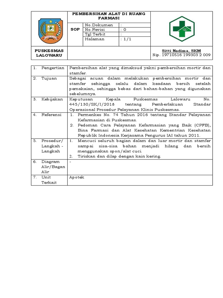 Sop Pembersihan Peralatan | PDF
