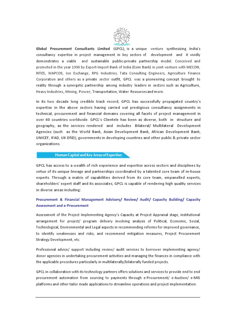 GPCL Profile | PDF | Public–Private Partnership | Feasibility Study