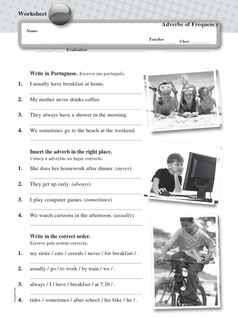 Worksheet: Adverbs of Frequency | PDF