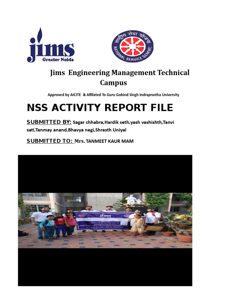 Nss Activity Report File: Jims Engineering Management Technical Campus ...