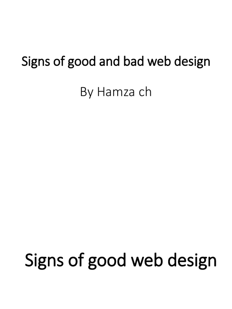Good vs Bad Web Design Indicators | PDF