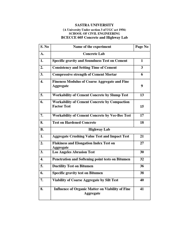 Concrete and Highway Lab | PDF | Construction Aggregate | Concrete