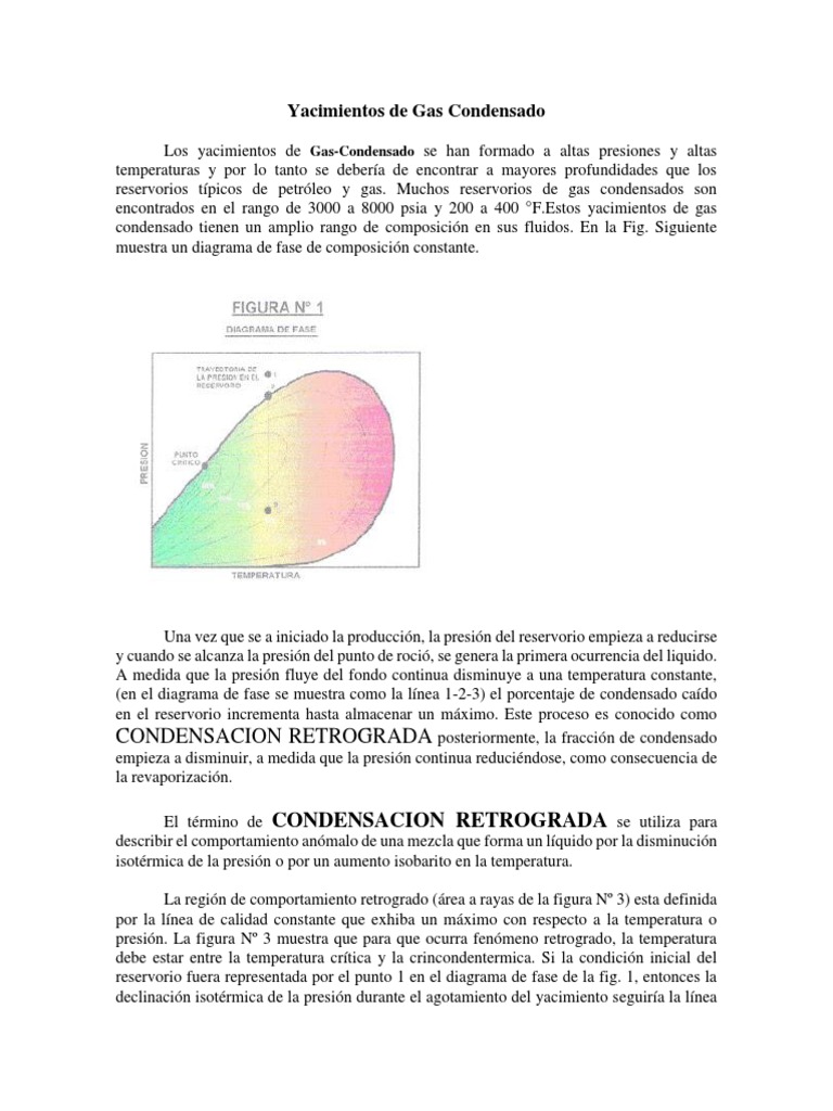 Yacimientos de Gas Condensado y Condensación | PDF | Fase (materia) | Gases