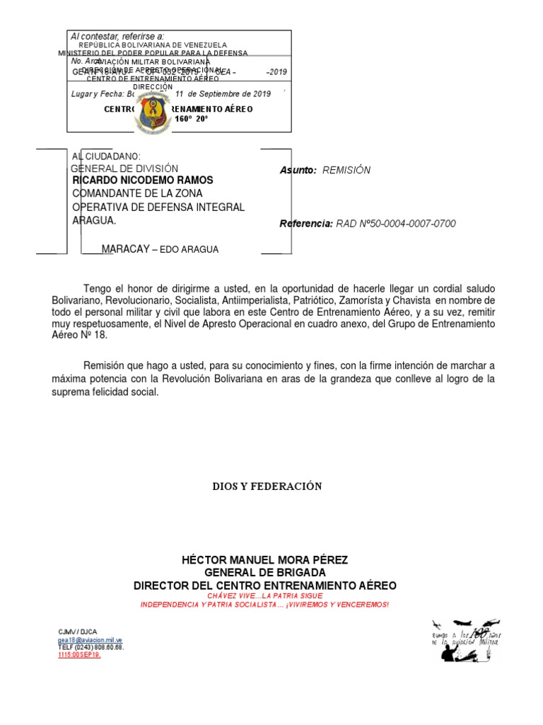 Oficio Zodi | PDF | Política de venezuela | Venezuela