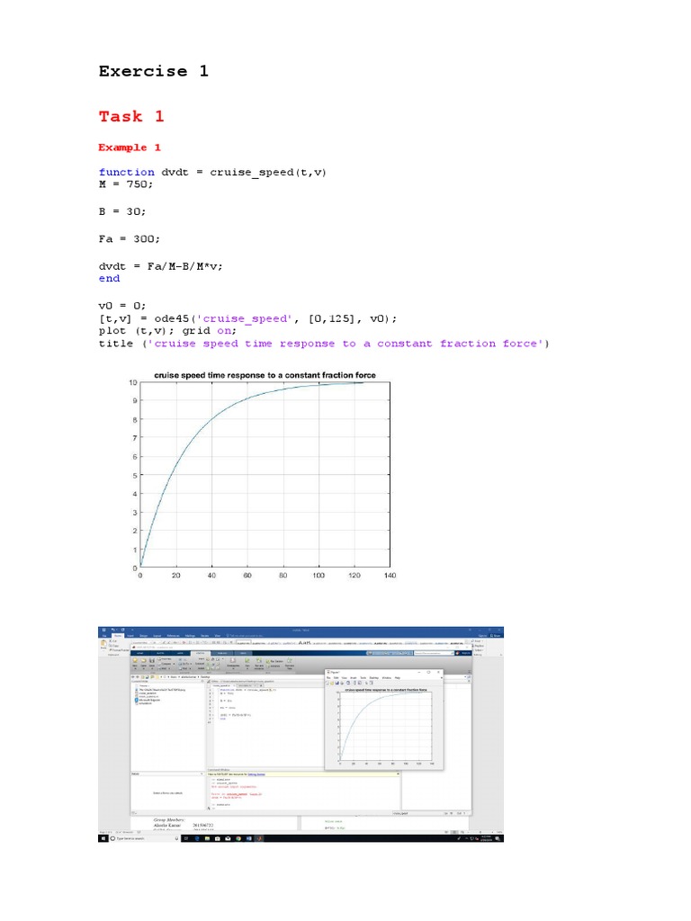 Modeling and Simulation of Mechanical Systems Using Ordinary Differential Equations in MATLAB | PDF