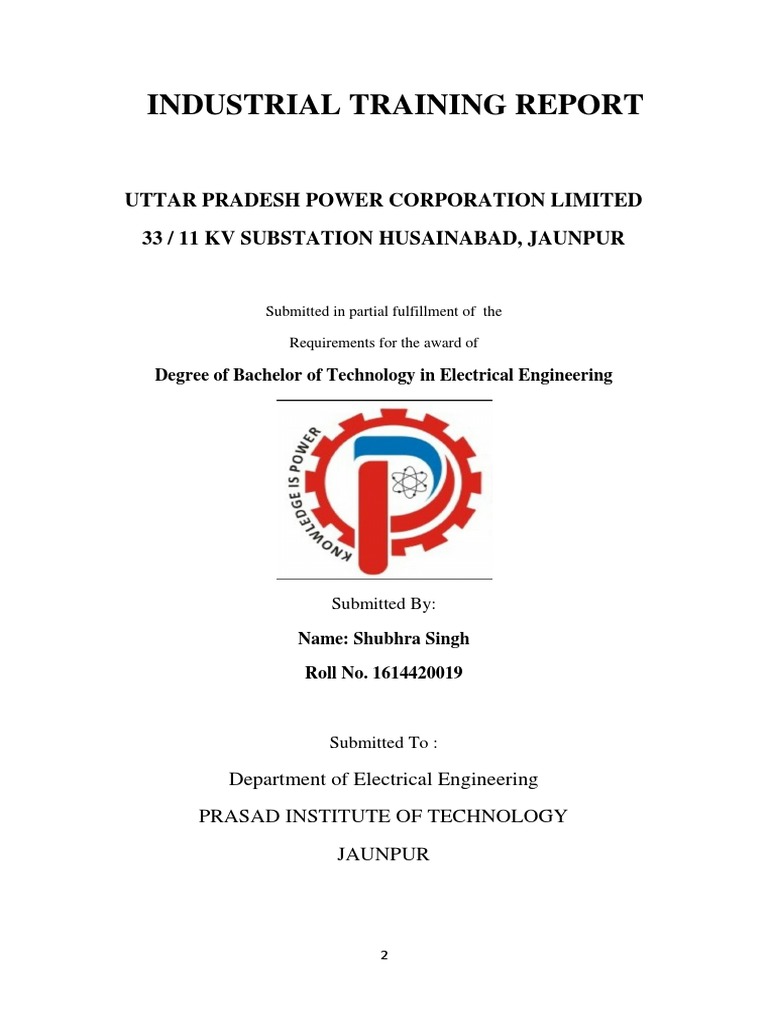 Industrial Training Report | PDF | Transformer | Electrical Substation
