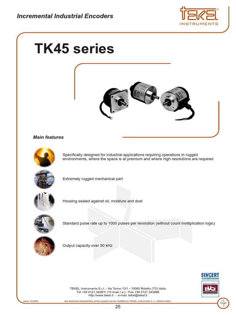 TK45 Series: Incremental Industrial Encoders | PDF | Bipolar Junction ...