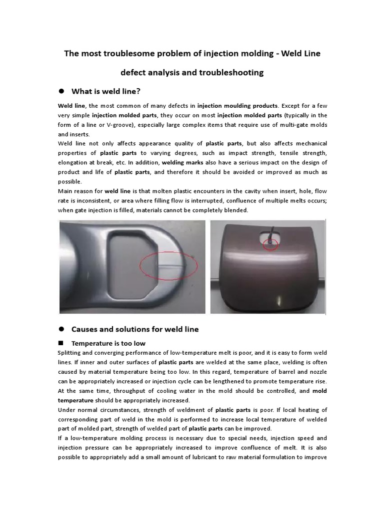 Weld Line Defect Analysis and Troubleshooting | PDF | Casting ...