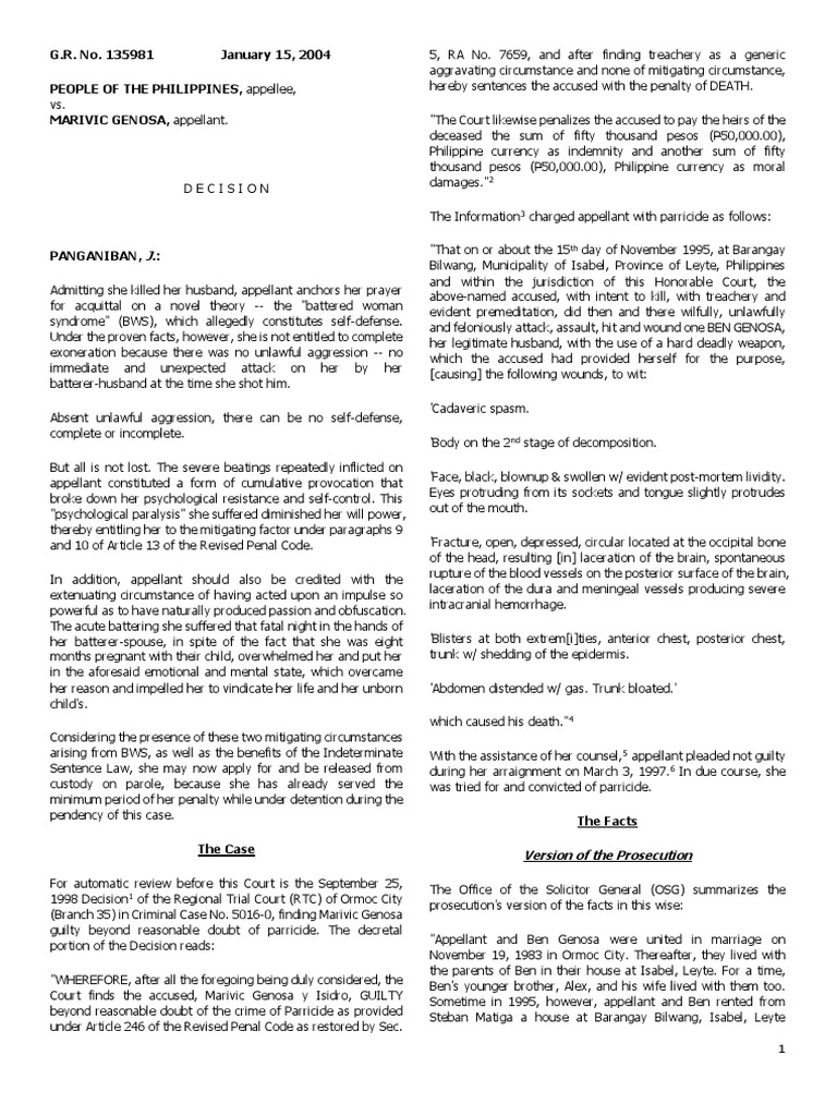 G.R. No. 135981 January 15, 2004 People of The Philippines, Appellee ...