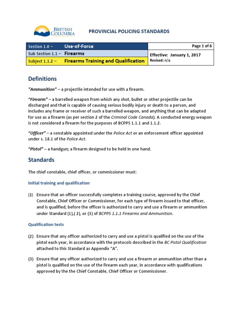 1 1 2 Firearms Training and Qualification | PDF | Firearms | Handgun