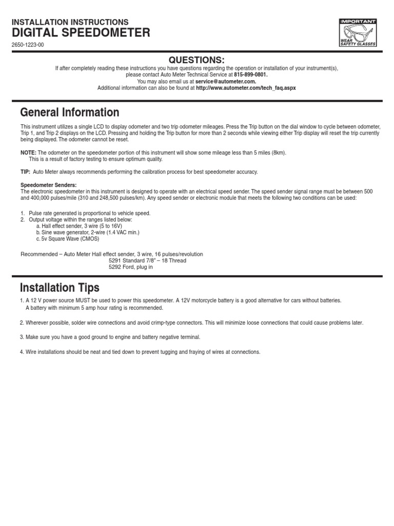 Digital Speedometer: Questions | PDF | Manufactured Goods | Vehicles