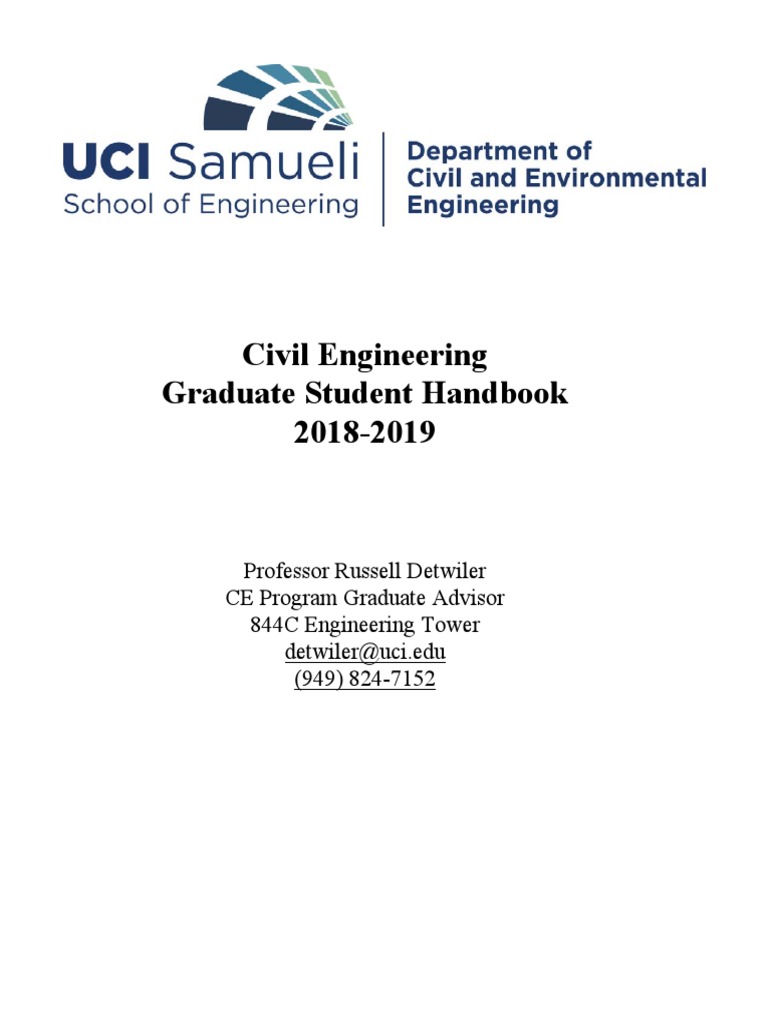 Civil Engineering Graduate Handbook | PDF | Thesis | Doctor Of Philosophy