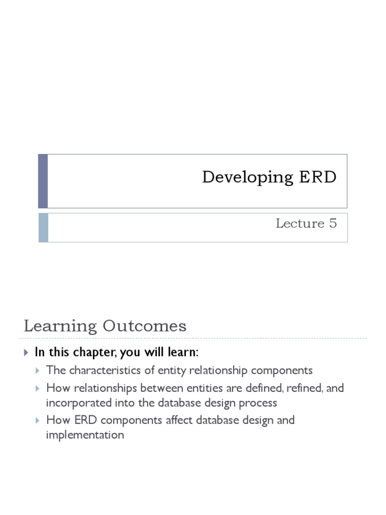 Lec5-DevelopingERD PDF | PDF | Relational Database | Data Model