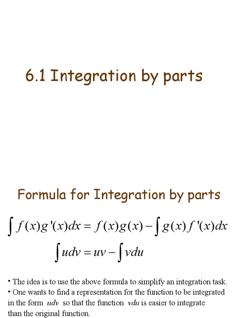 6.1 Integration by Parts | PDF | Complex Analysis | Mathematical Concepts