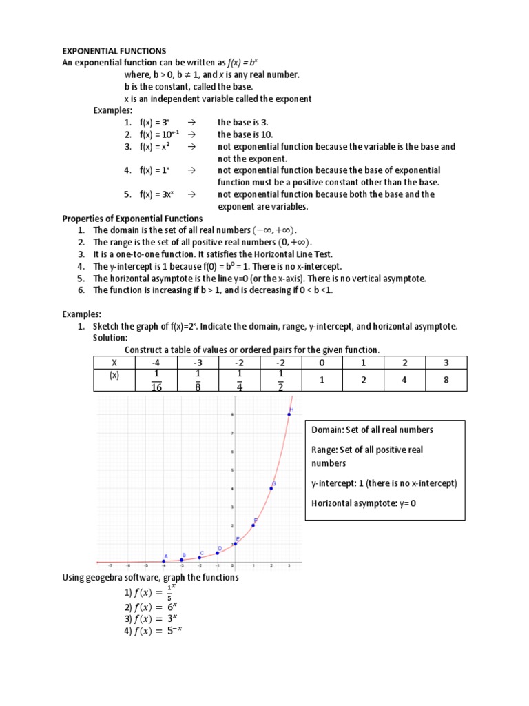 Exponential Function | PDF | Exponential Function | Asymptote