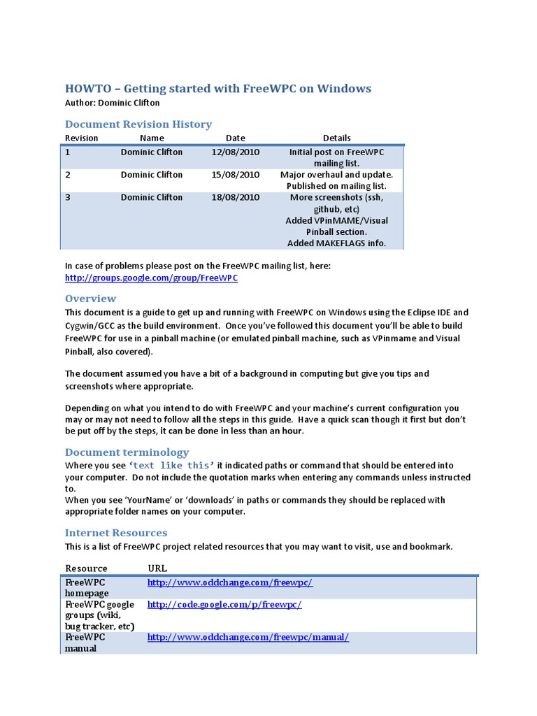 HOWTO - Install and Configure FreeWPC On | PDF | Zip (File Format) | Eclipse (Software)