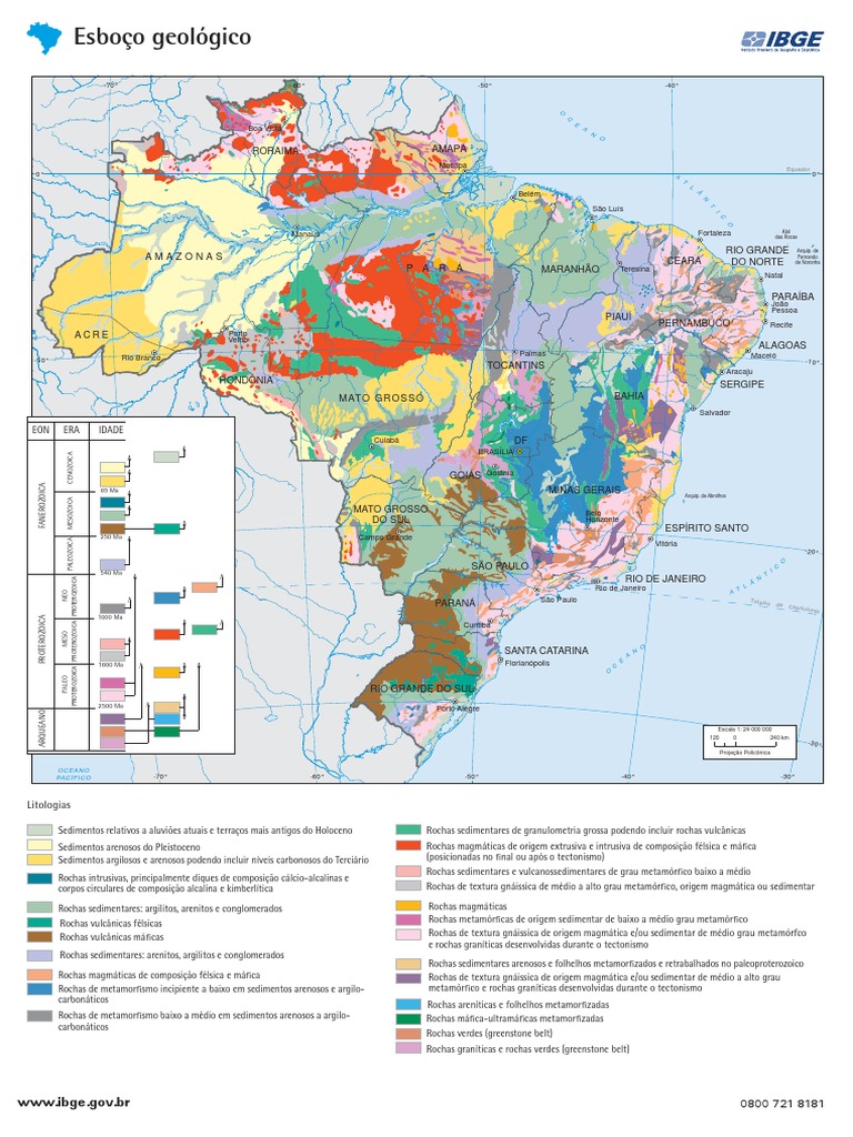 Mapa Geológico Brasil | PDF | Rochas (Geologia) | Rocha sedimentar