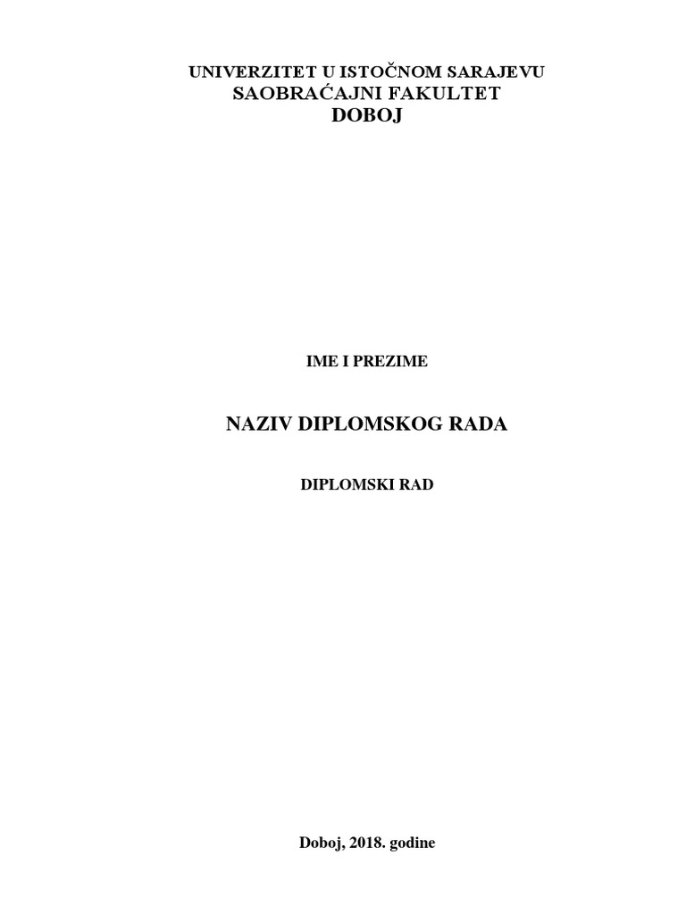 Uputstvo Za Pisanje Diplomskih Radova | PDF