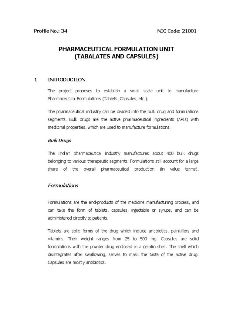 Pharma Formulation Unit Guide | PDF | Tablet (Pharmacy ...