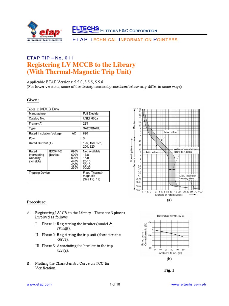Registering LV MCCB To The Library (With Thermal-Magnetic Trip Unit ...