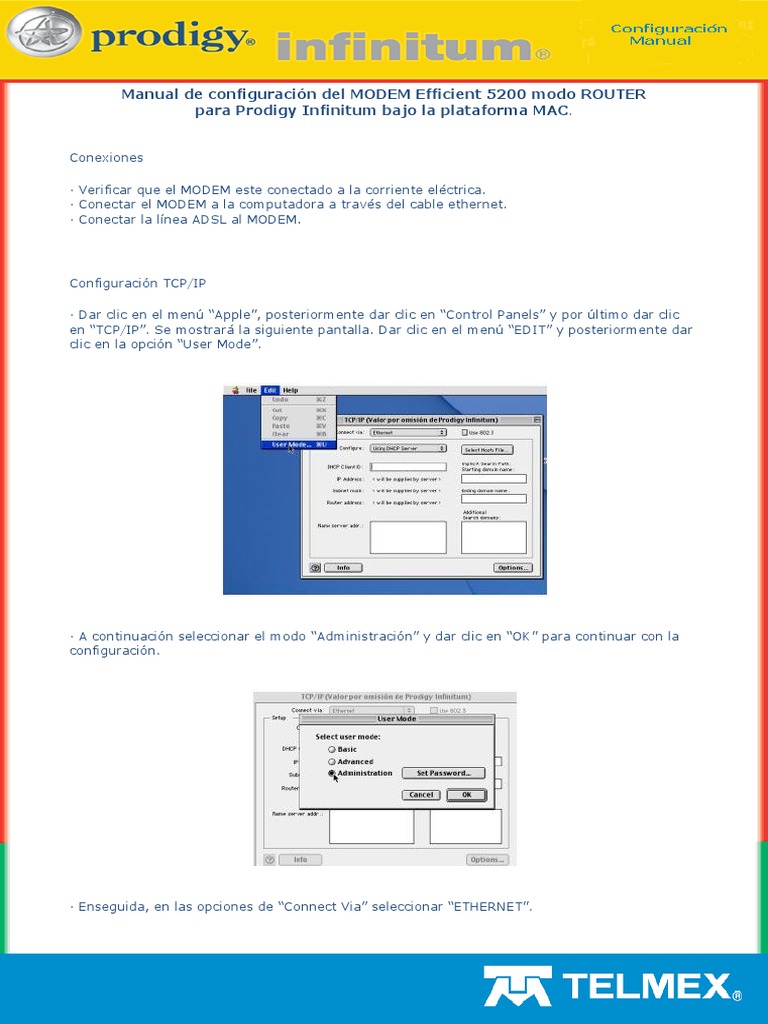 Router Telmex | PDF | Dirección IP | Point and Click