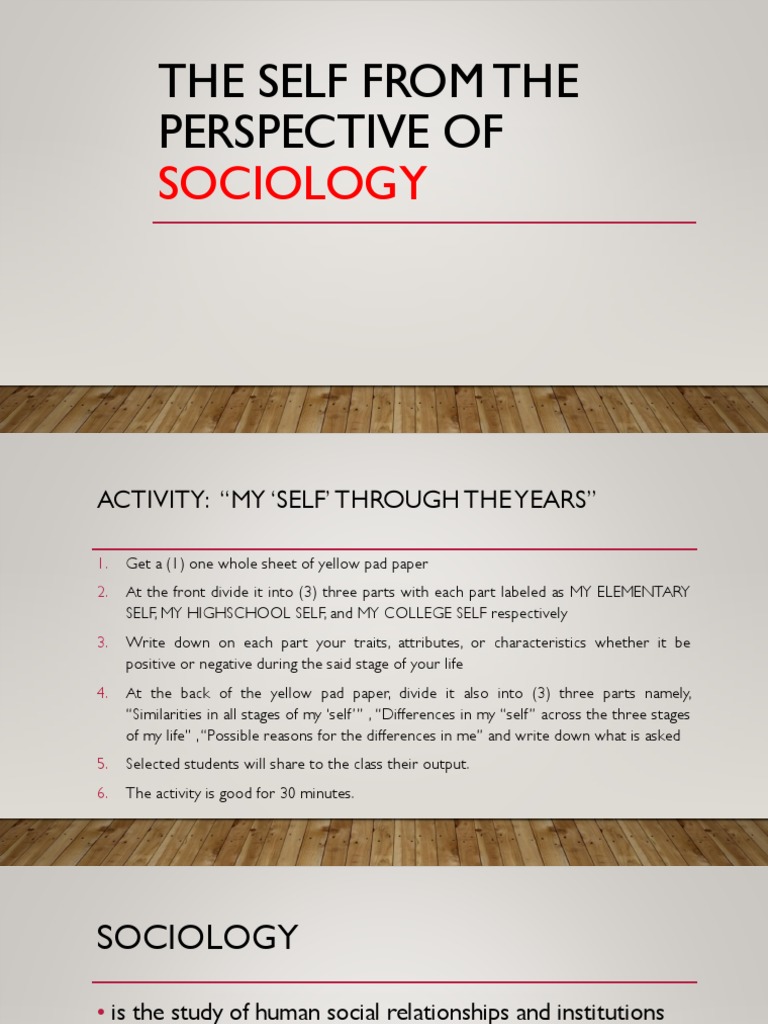 Sociological Aspect of The Self | PDF | Self | Behavioural Sciences
