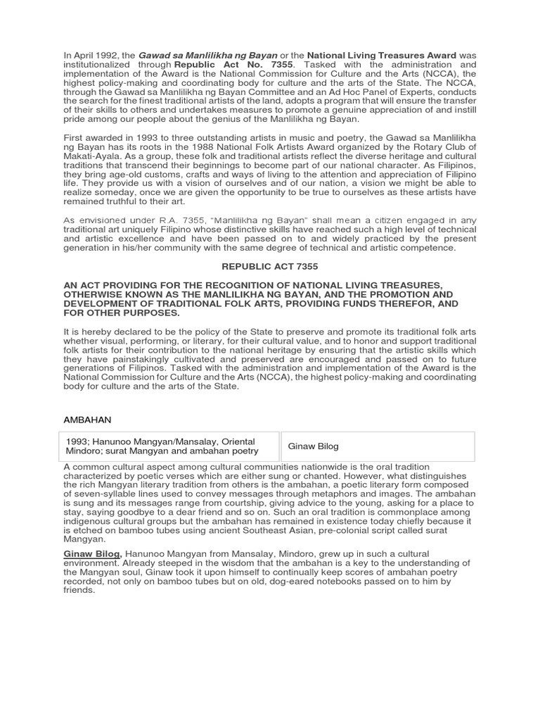 Ambahan: 1993 Hanunoo Mangyan/Mansalay, Oriental Mindoro Surat Mangyan ...