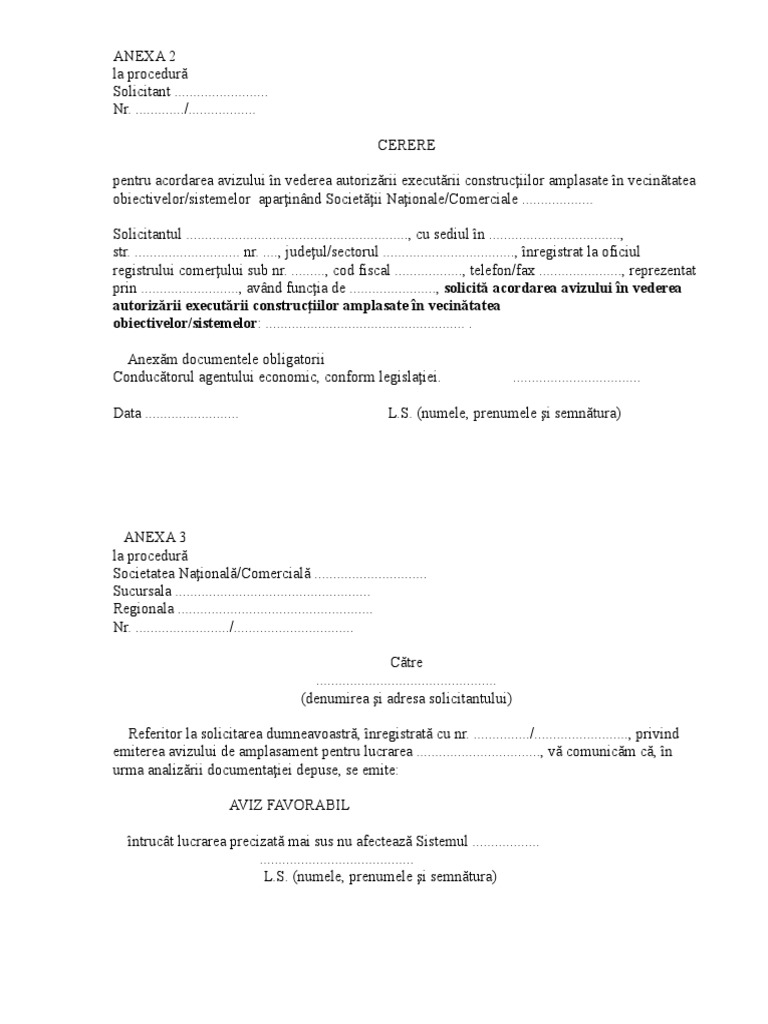 Modele Solicitare Aviz Raspuns Petrotrans | PDF