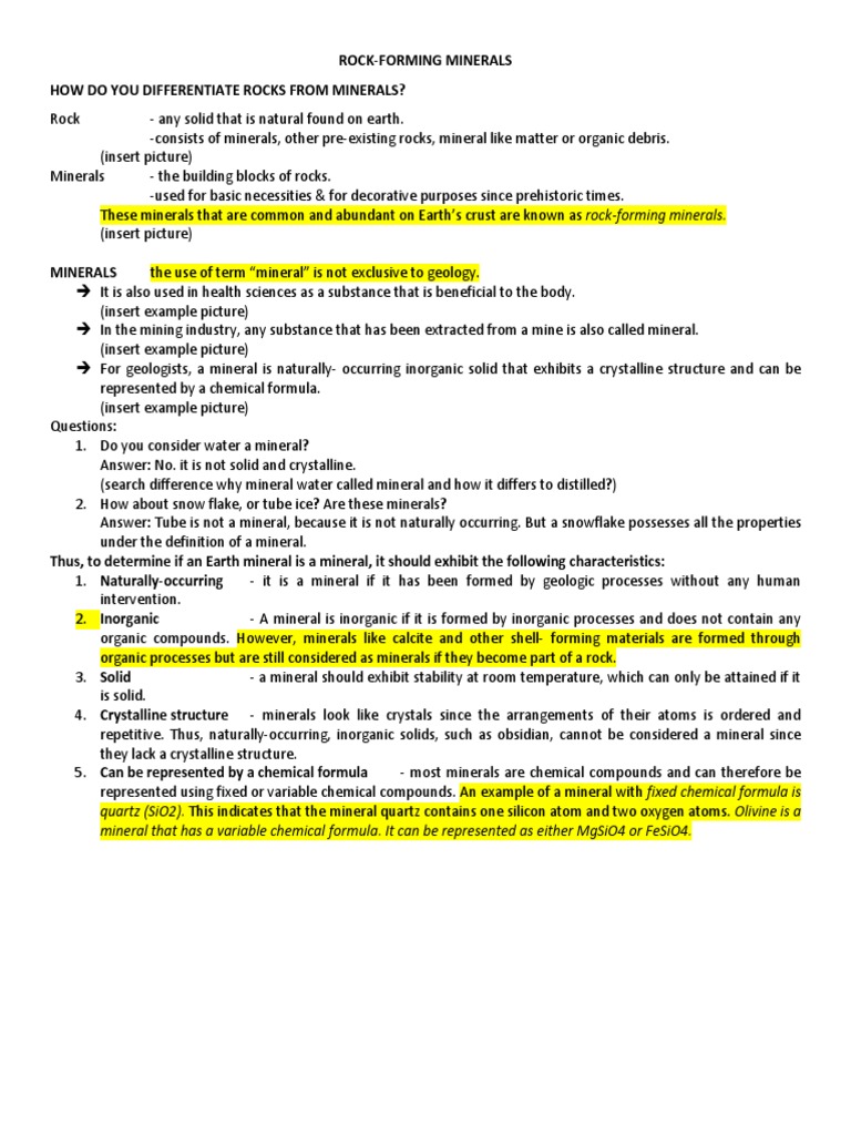 Differentiating Rocks and Minerals | PDF | Minerals | Hardness
