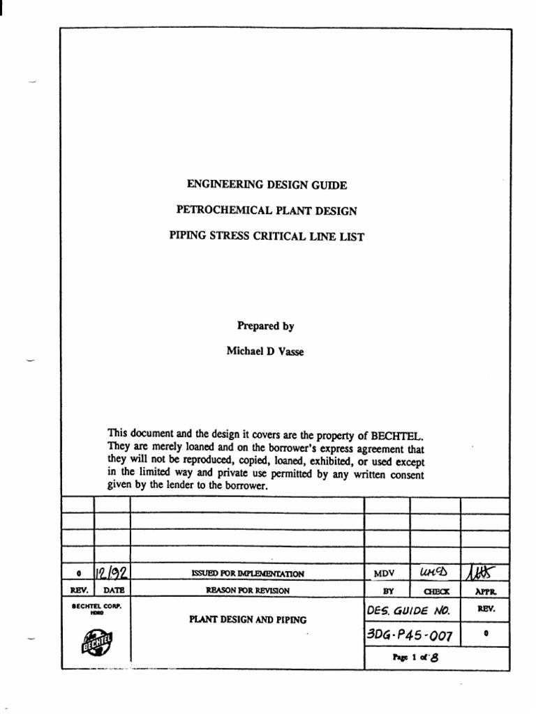Pipe Stress Critical Line List | PDF | Valve | Pipe (Fluid Conveyance)